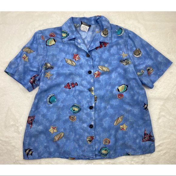 Southern Lady | Tops | Southern Lady Vintage Blouse Medium Button Down ...